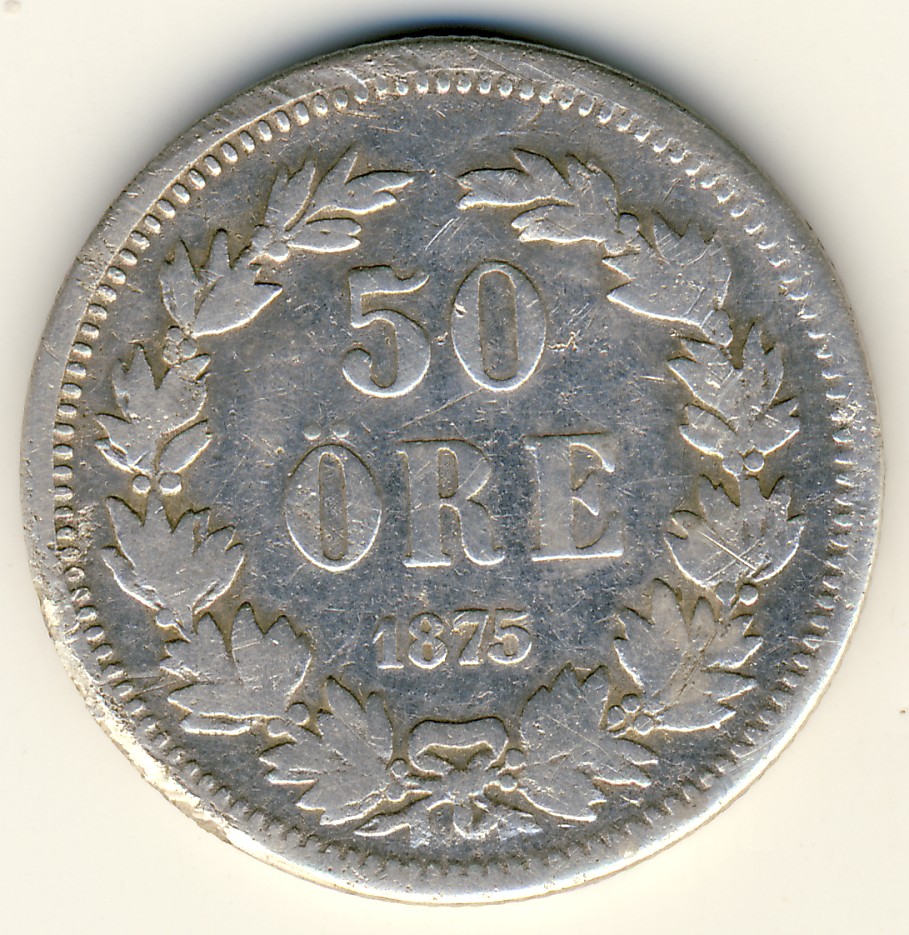 50 Öre 1875 - Norges Metallsøkerforening | Museum